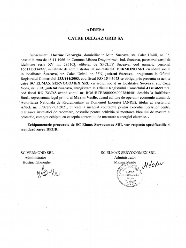 Model Adresa Catre DGG | PDF