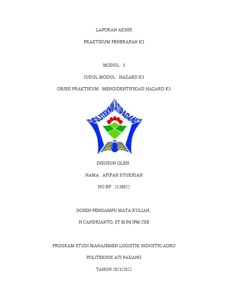 Identifikasi Hazard K3 di Tempat Kerja | PDF