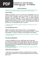 Fiches de Lecture Les Doigts Rouges CE2 | PDF