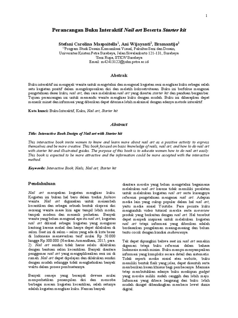 ID Perancangan Buku Interaktif Nail Art Bes | PDF