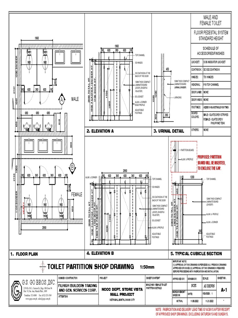 REVISED NCCC DEPT STORE VISTA MALL PROJECT - Shop Drawings | PDF ...