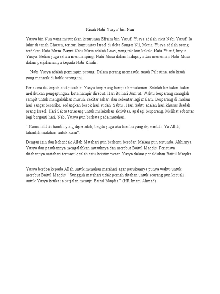 Kisah Nabi Yusya | PDF