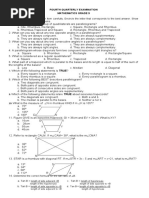Math 9 Fourth Quarter Exam Review | PDF | Trigonometric Functions ...