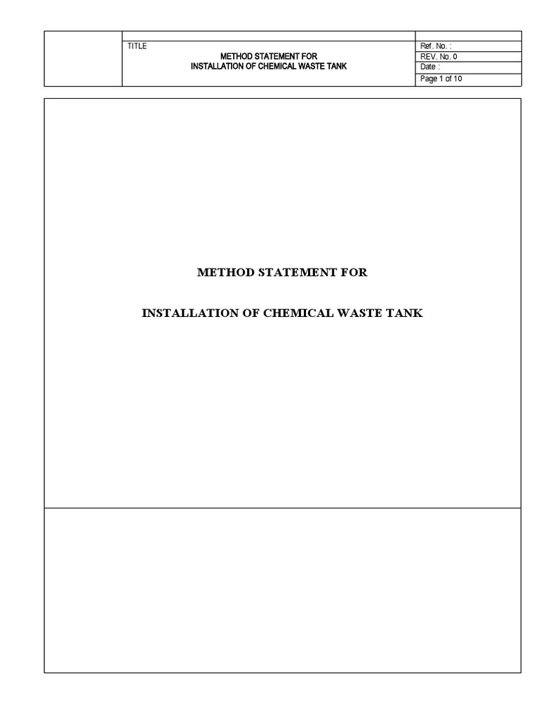 Chemical Waste Tank Installation Method | PDF | Quality Assurance ...