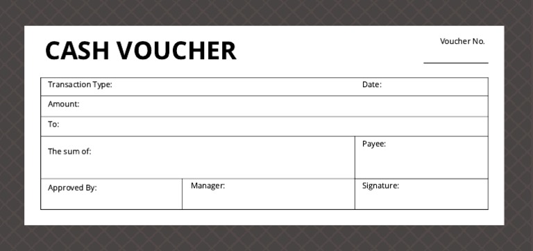Printable Cash Voucher Template | PDF