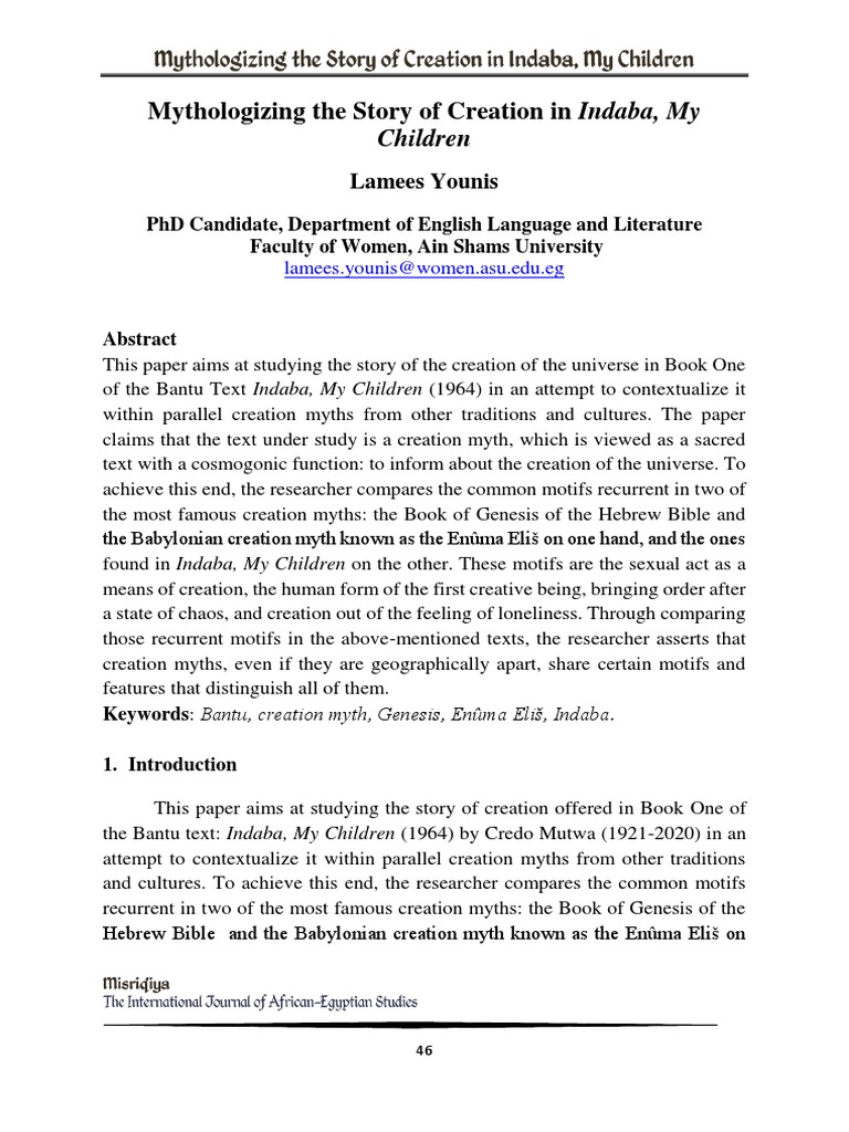 MISJ - Volume 1 - Issue 1 - Pages 46-64 | PDF | Babylonia | Genesis ...