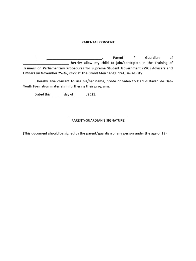 Parental Consent | PDF