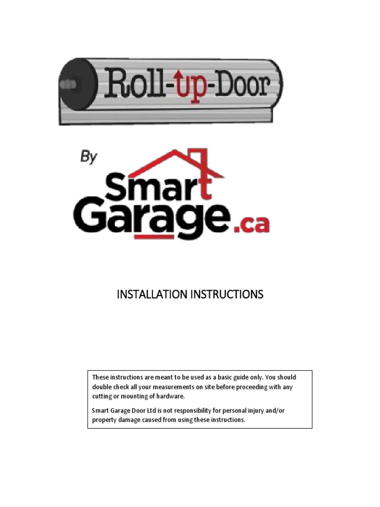 Roll Up Door Installation Manual | PDF | Door | Screw