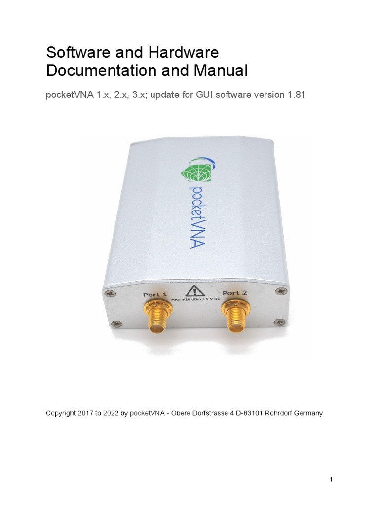 (Draft) Manual PocketVNA GUI | PDF | Electrical Engineering | Computer Engineering