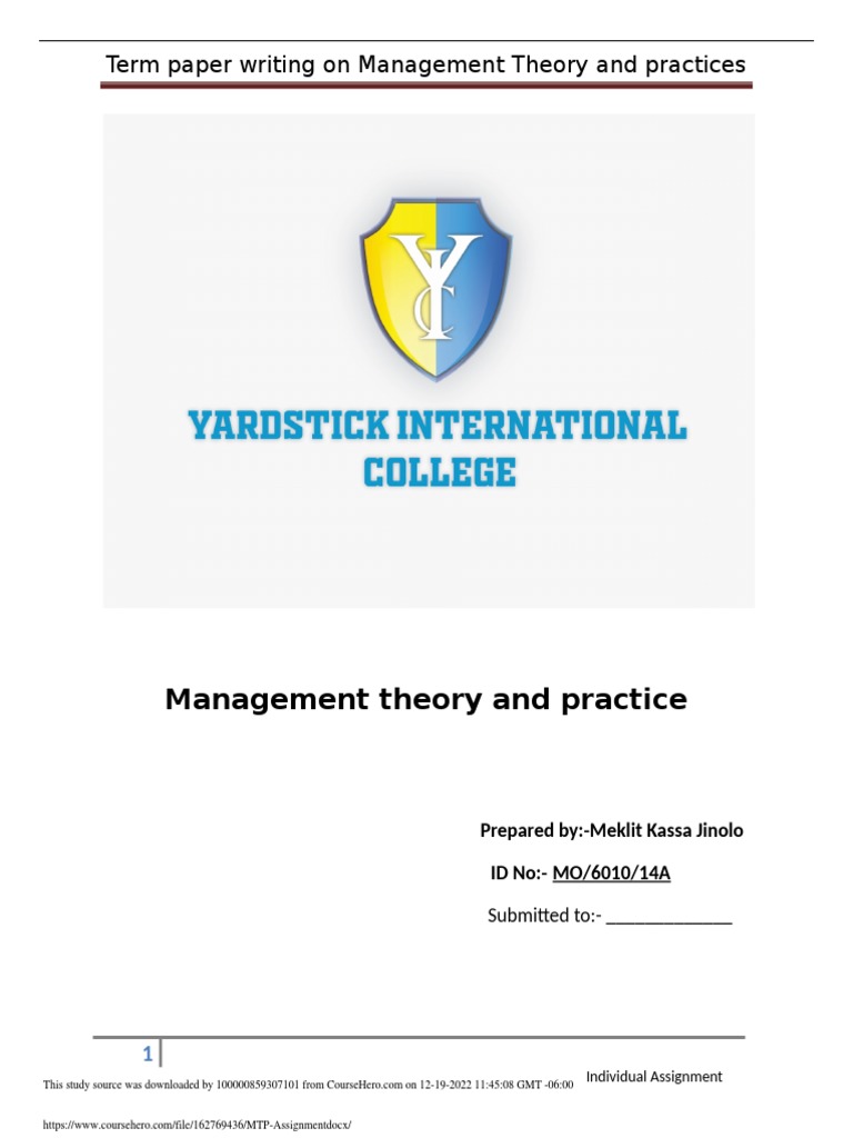 MTP Assignment | PDF | Leadership | Employment