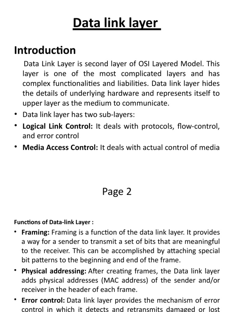 Data Link Layer Intro | PDF | Computer Architecture | Computer Science