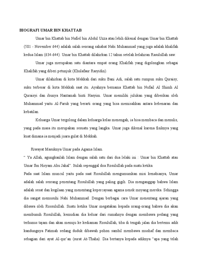 Biografi Umar Bin Khattab Pdf