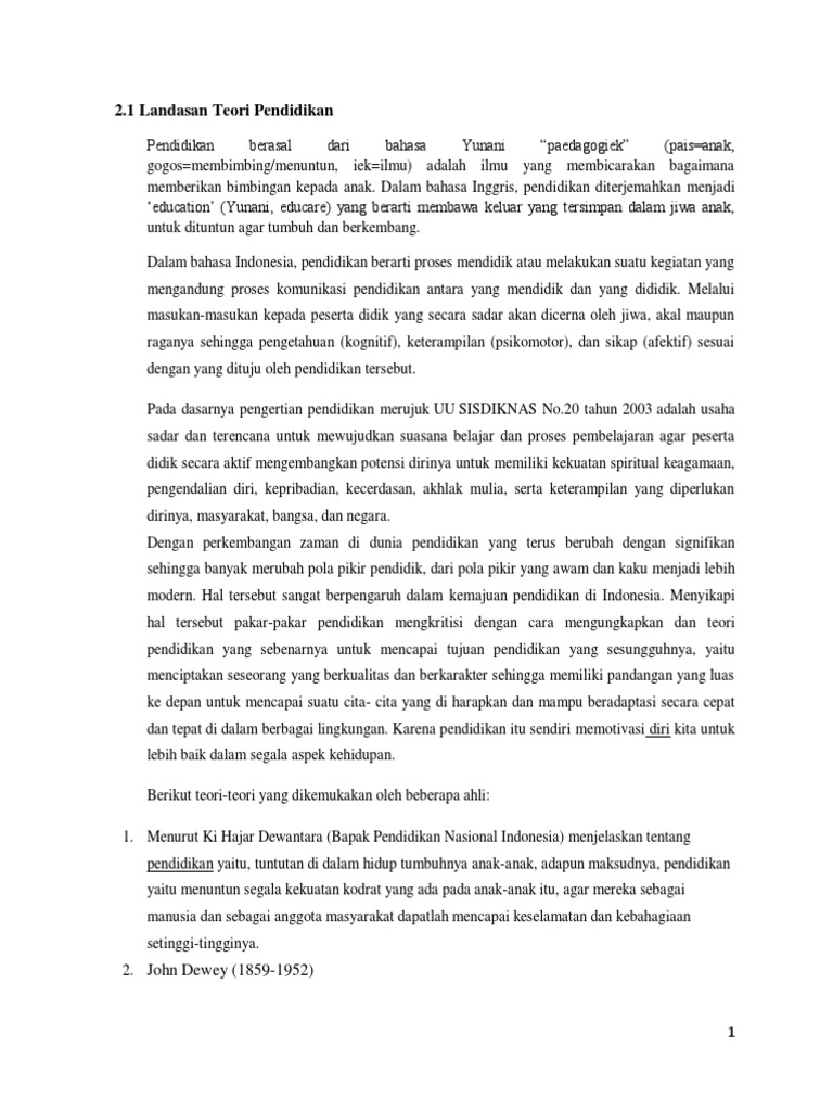 TM12 Landasan Teori Dan Konsep Pendidkan | PDF