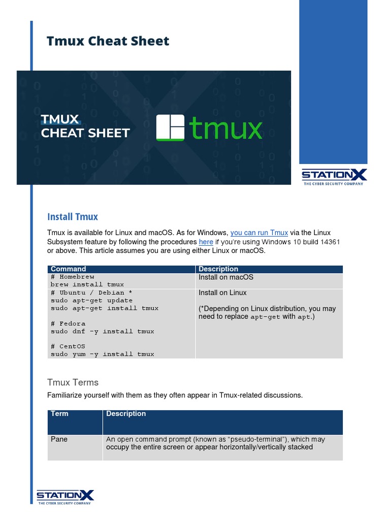 Tmux Cheat Sheet | PDF | Keyboard Shortcut | Command Line Interface
