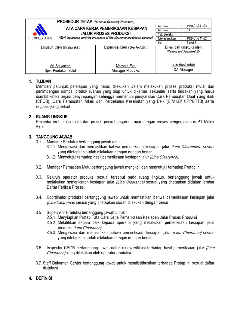 PRD-01-041-03 Protap Line Clearance | PDF