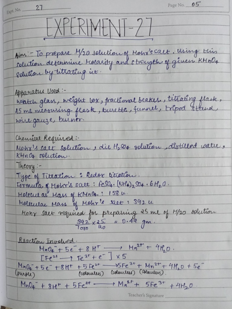 Chem Titration Experiment | PDF
