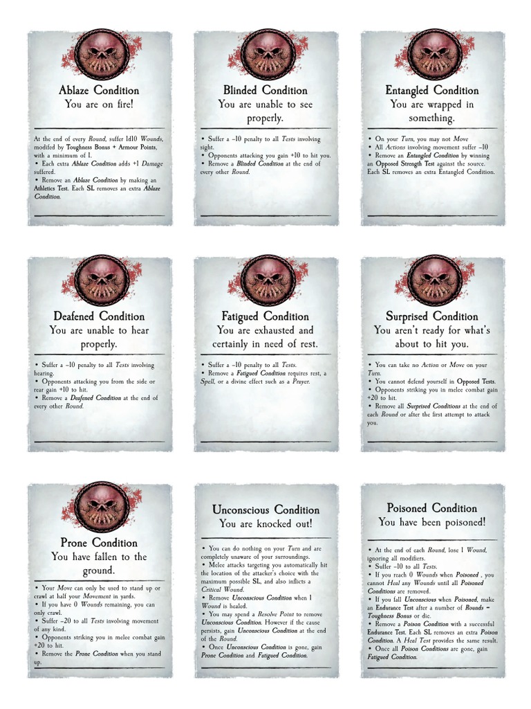 Conditions Cards | PDF
