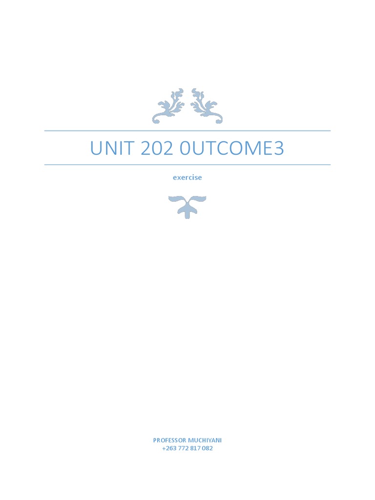 Outcome 3 Exercise | PDF | Science & Mathematics | Technology & Engineering