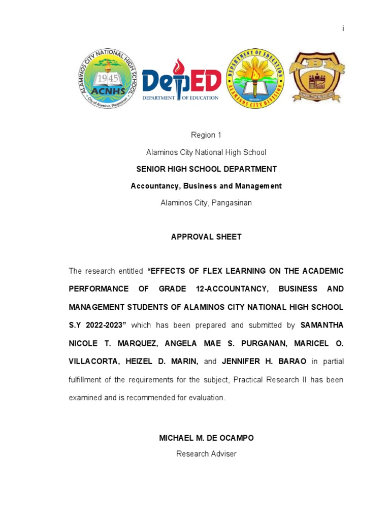 Approval Sheet | PDF | Cognition | Behavior Modification