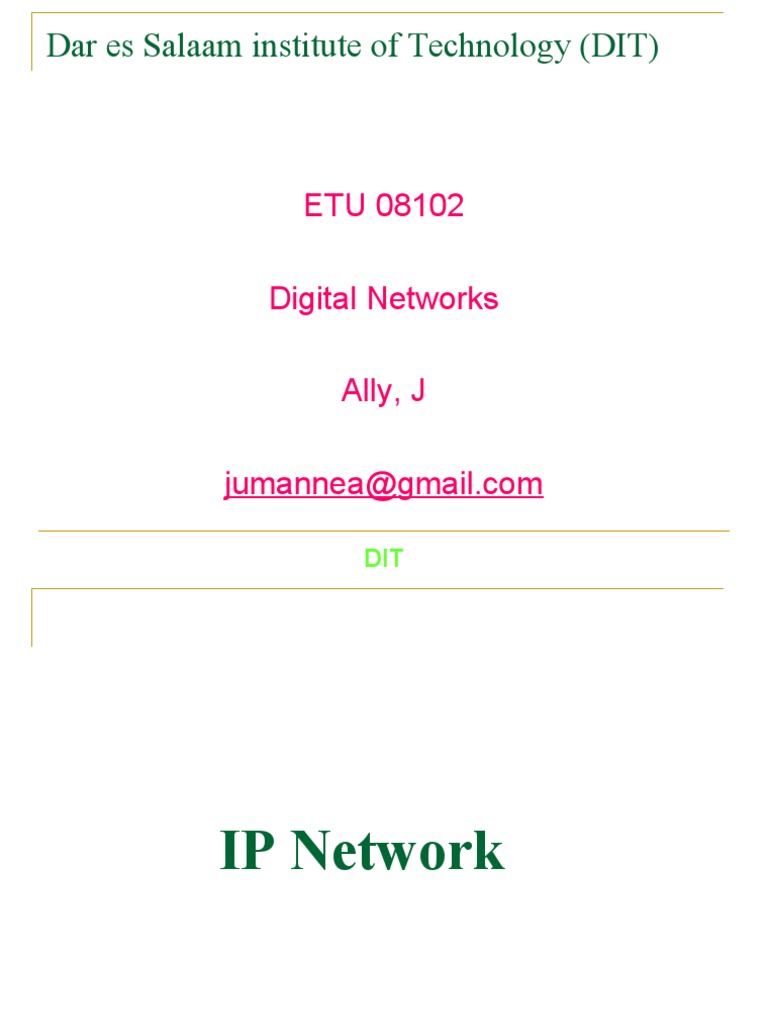 Digital Network - Lecturer2 | PDF | Ip Address | Computer Network