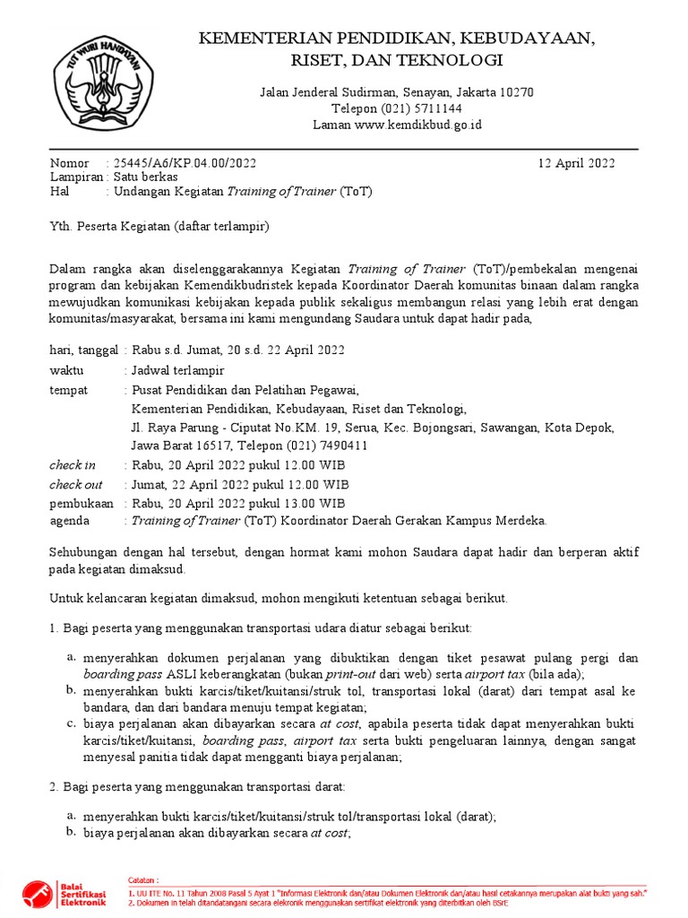 Contoh Surat Organisasi | PDF