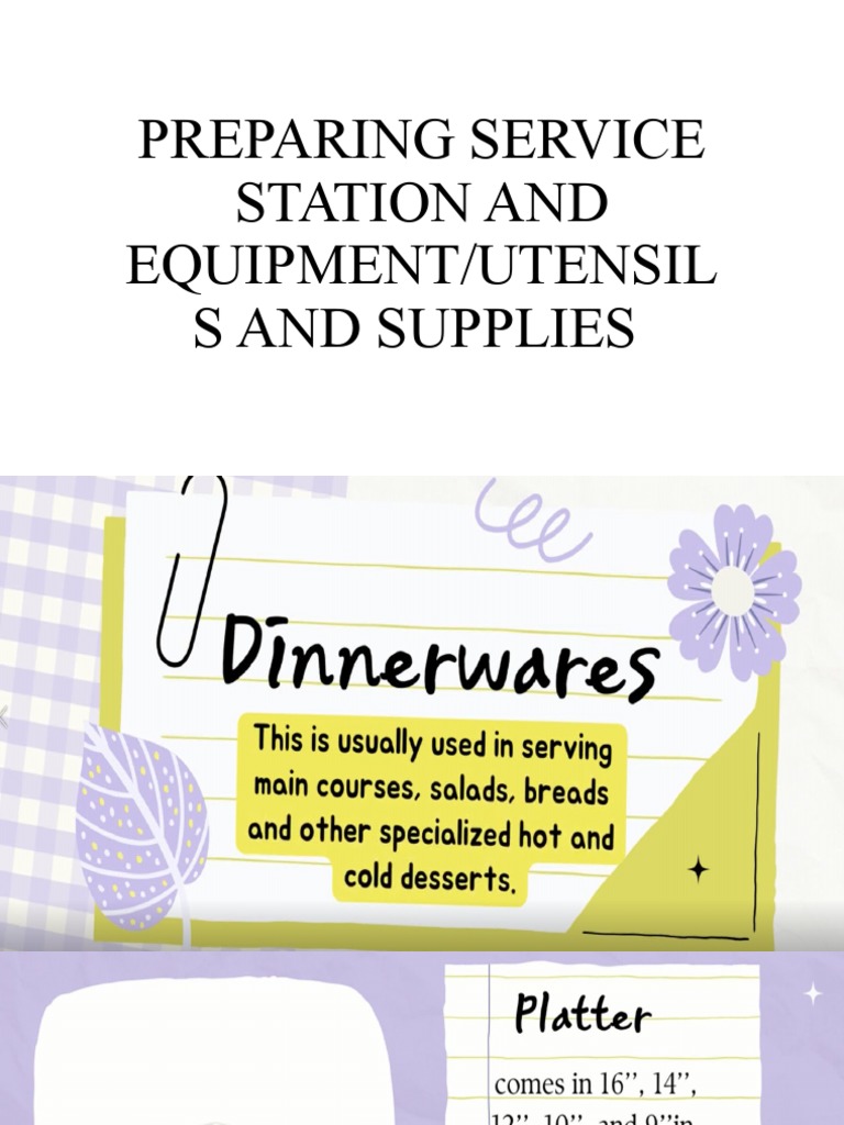 Service Equipment Handling Guidelines | PDF | Cooking, Food & Wine ...