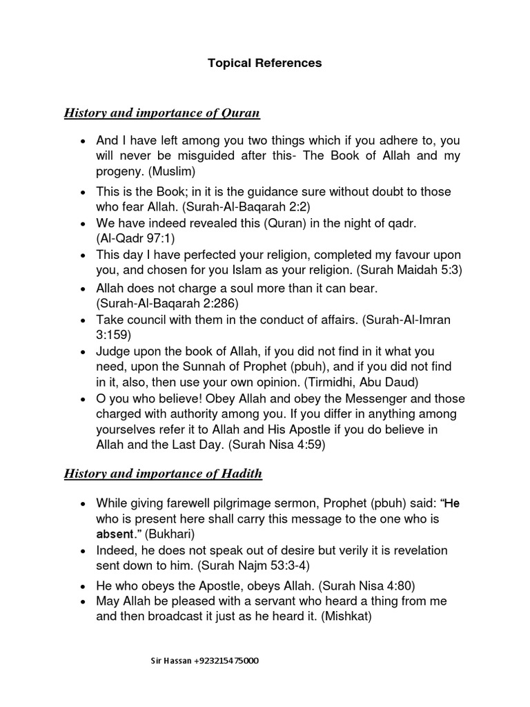 References Topical O Levels Islamiyat | PDF | Prophets And Messengers ...