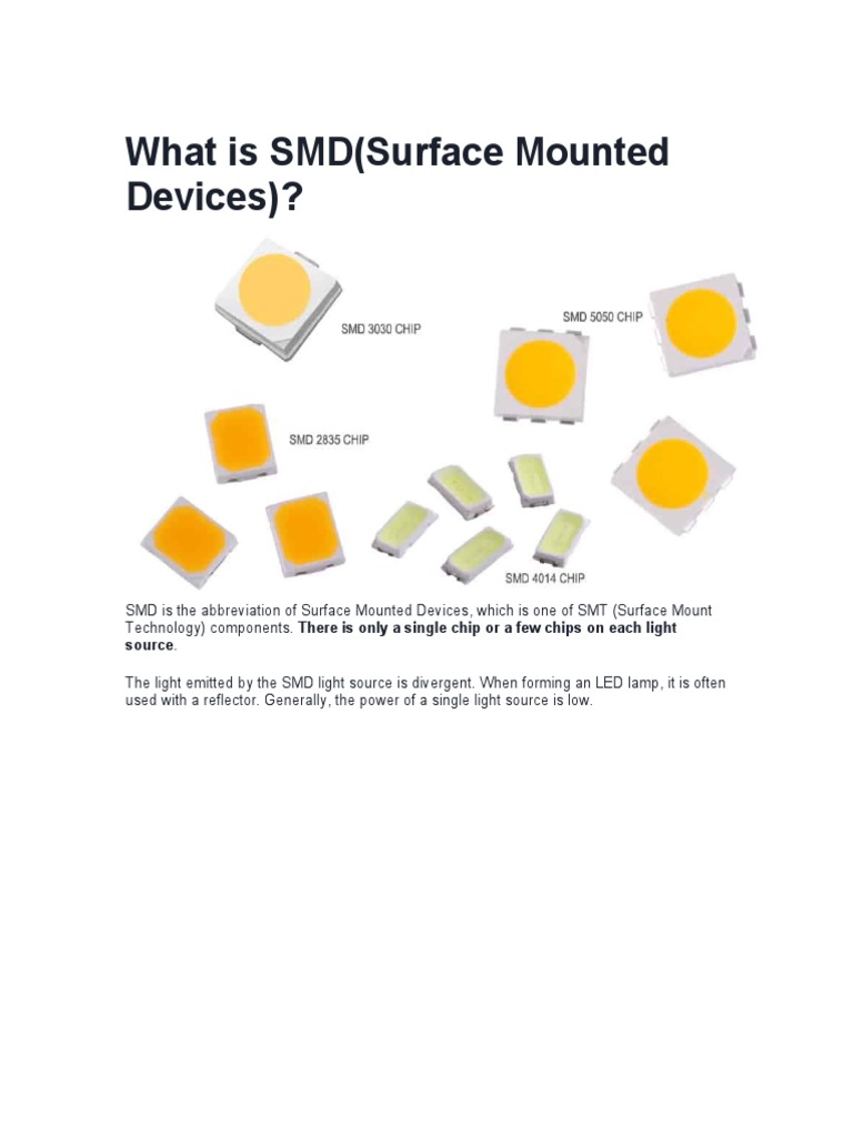 What Is SMD (Surface Mounted Devices) ?: Source | Download Free PDF ...