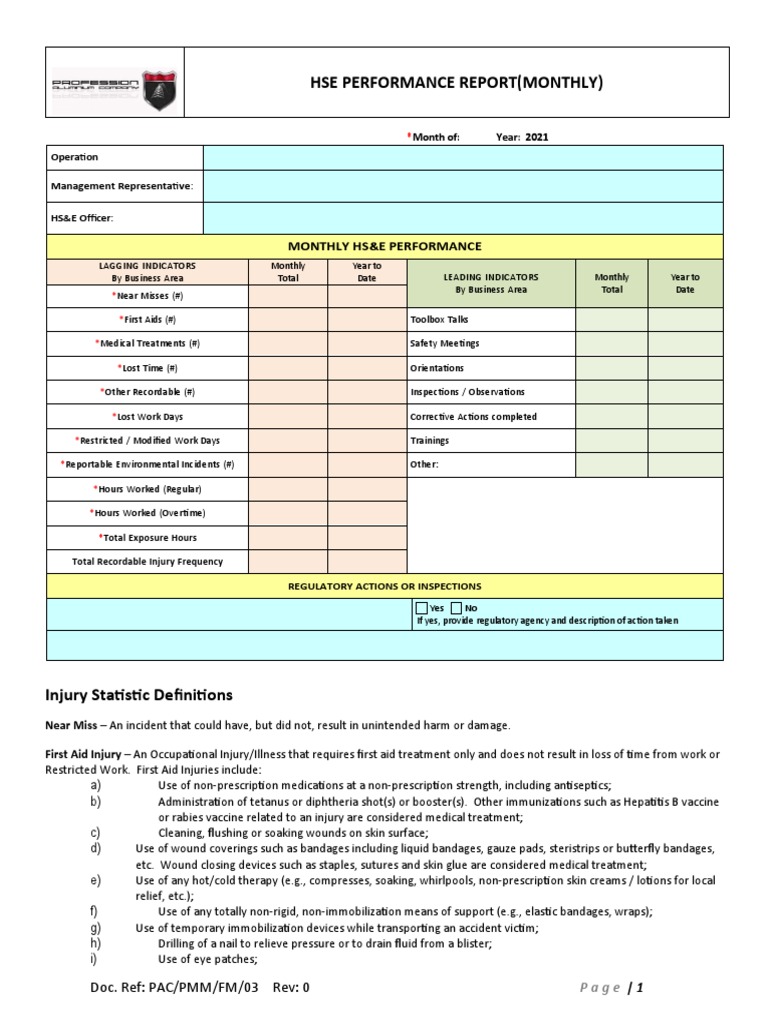 HSE Performance Report 01 | PDF | Wound | Vaccines