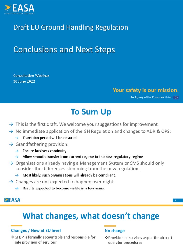 Draft EU Ground Handling Regulation: Conclusions from Consultation ...