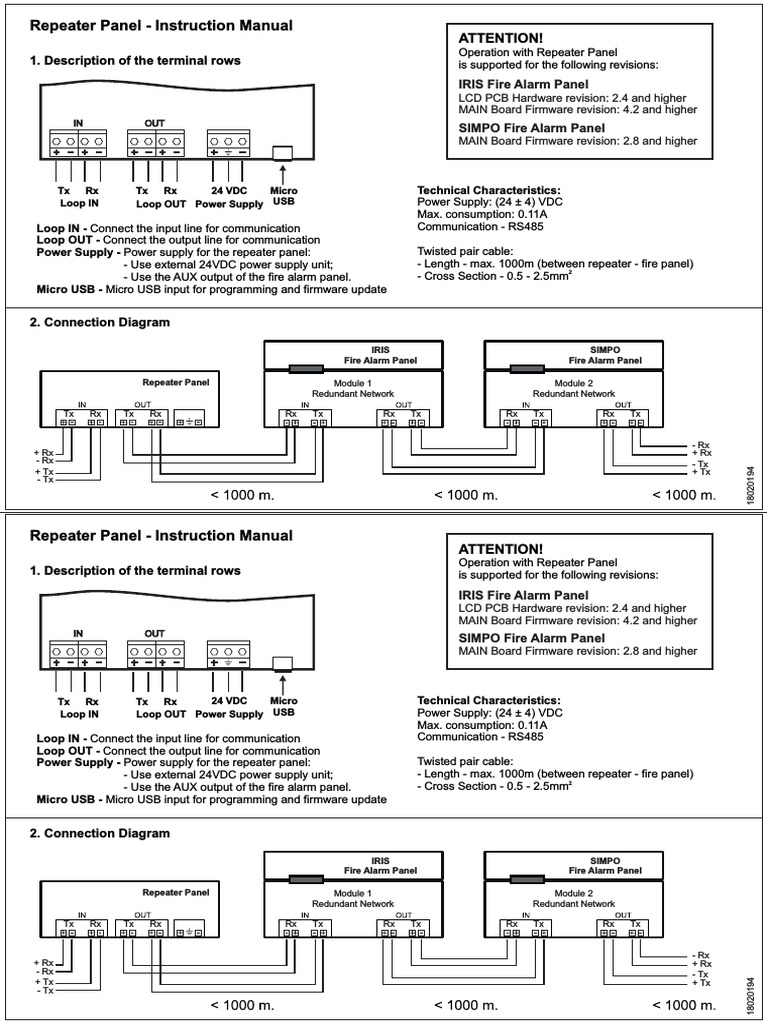Repeater Panel Instruction Manual | PDF | Usb | Power Supply