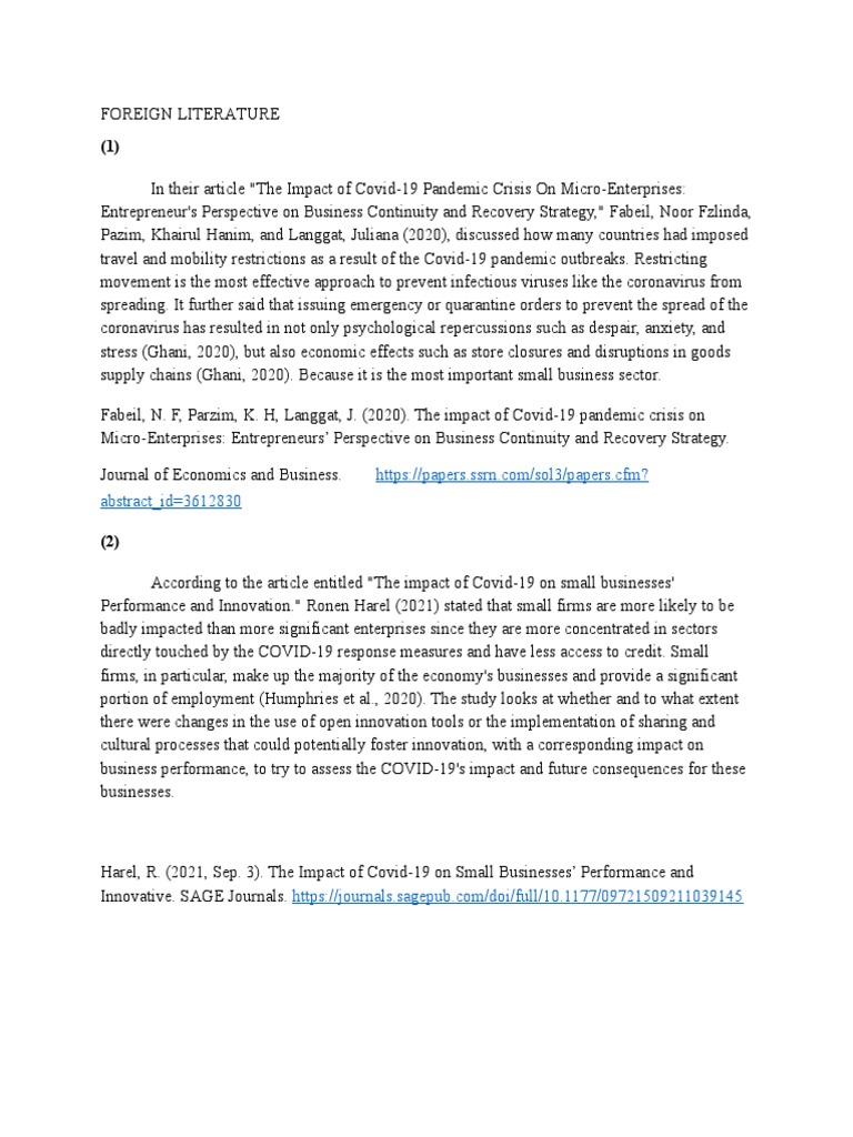 Foreign and Local Literature | PDF | Epidemiology | Innovation