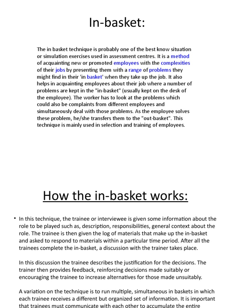 Inbasket Assessment | Download Free PDF | Recruitment | Consultant