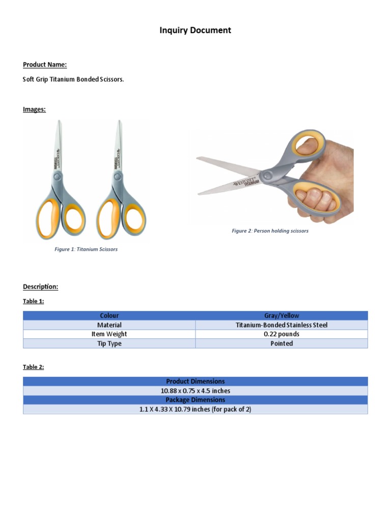Inquiry Document (Scissors) | PDF