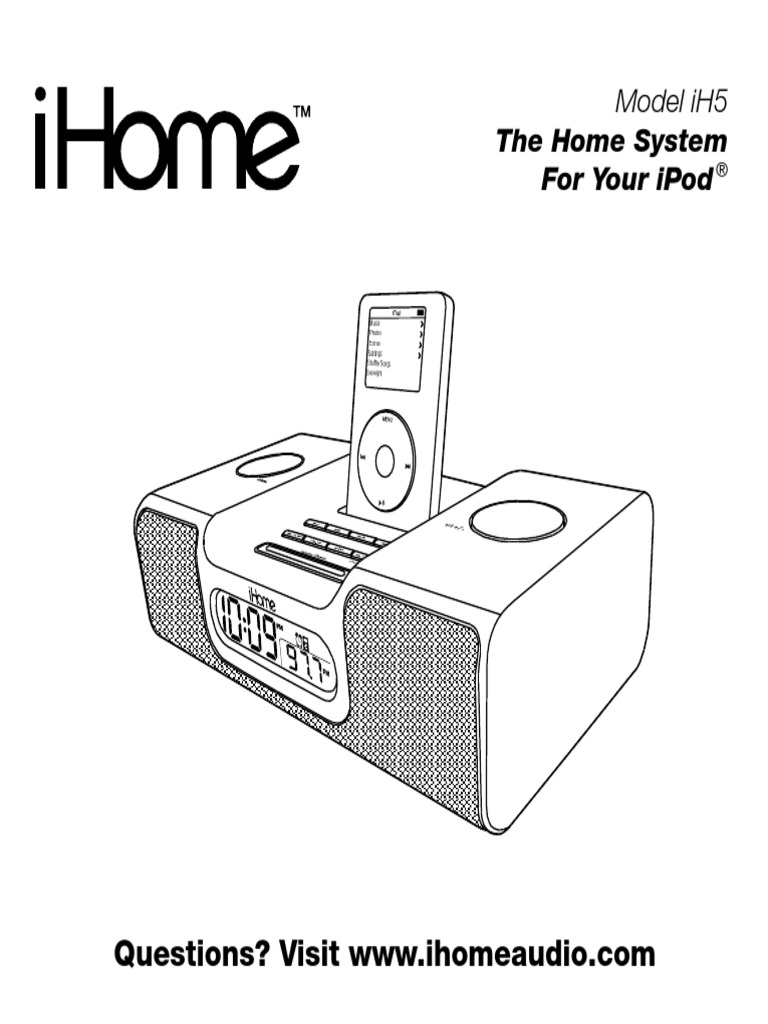 IHome IH5 Home System For Ipod Quick Start Guide en | PDF | I Pod | Ac Power Plugs And Sockets