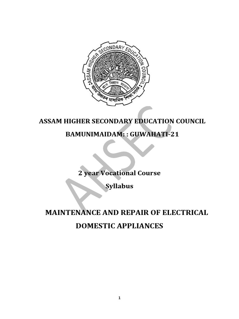 Maintenance and Repair of Electrical Domestic Appliances | PDF