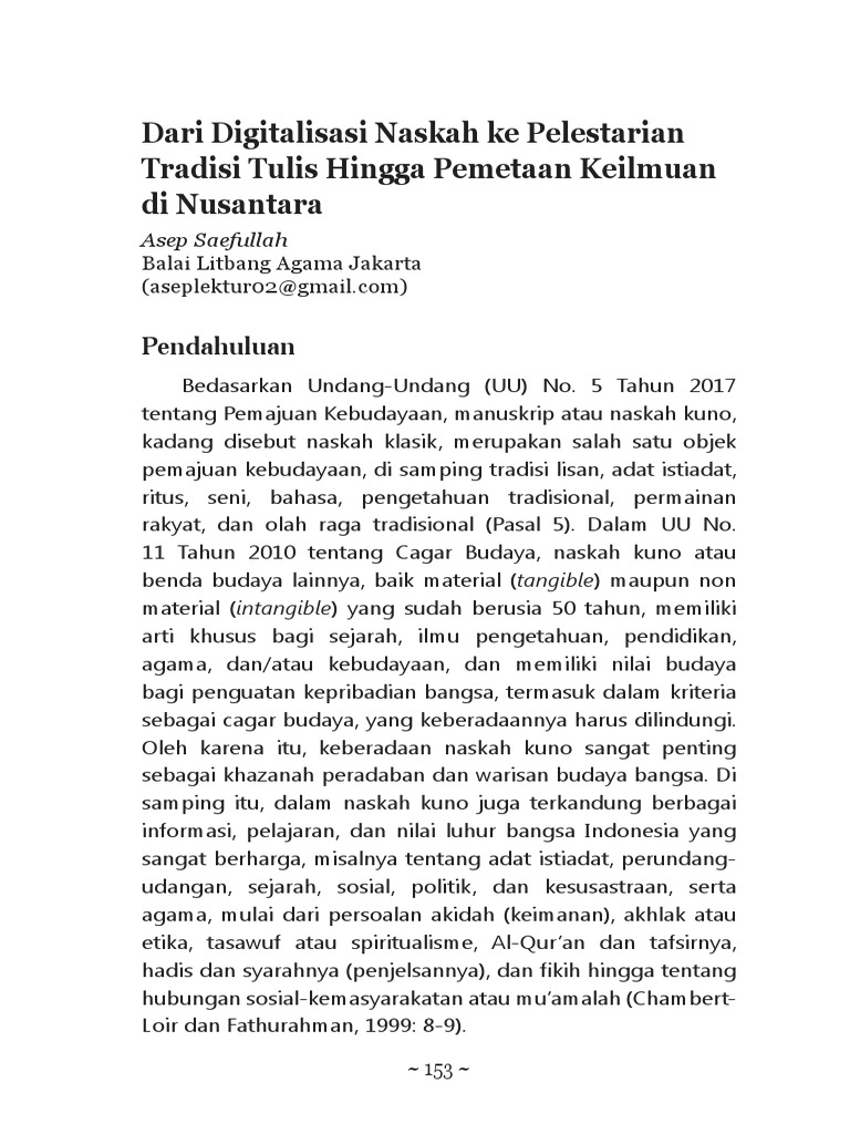 Tradisi Tulis Keagamaan Klasik E-book-Asep Saefullah | PDF | Agama ...