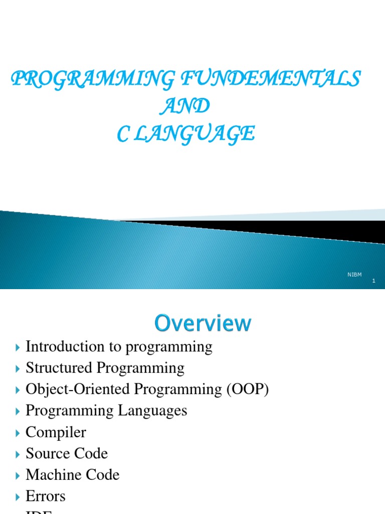 An Introduction to Programming Fundamentals and the C Language | PDF ...