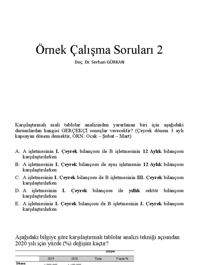 Ornek Calisma Sorulari 2 | PDF