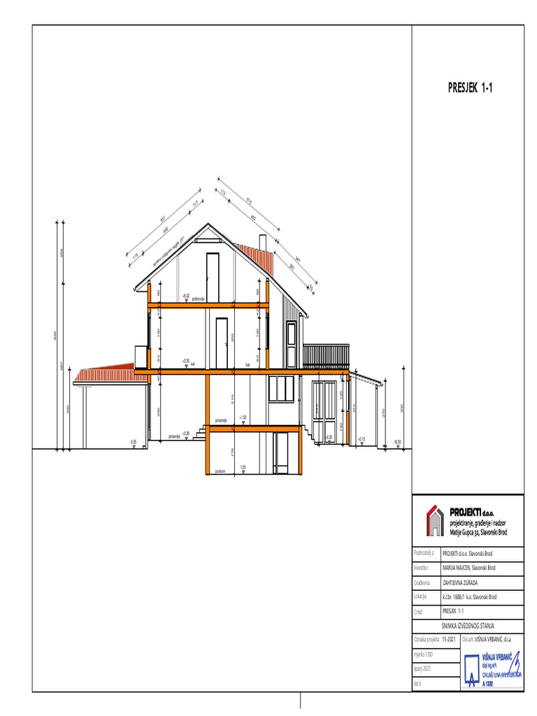Presjek 1-1 - Zahtjevna 1 | PDF