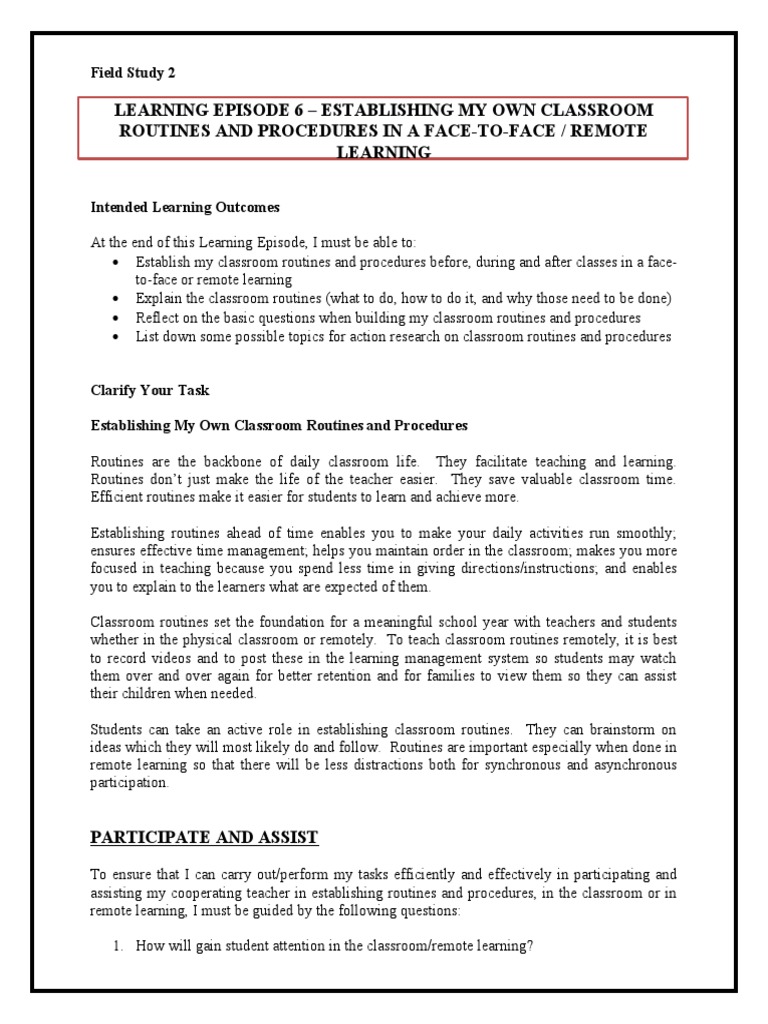 Ep 6 | Download Free PDF | Classroom | Learning