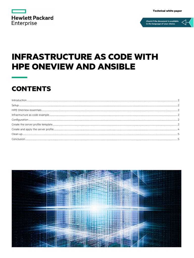 Hpe Twp Infrastructure As Code With Ansible And Oneview Pdf