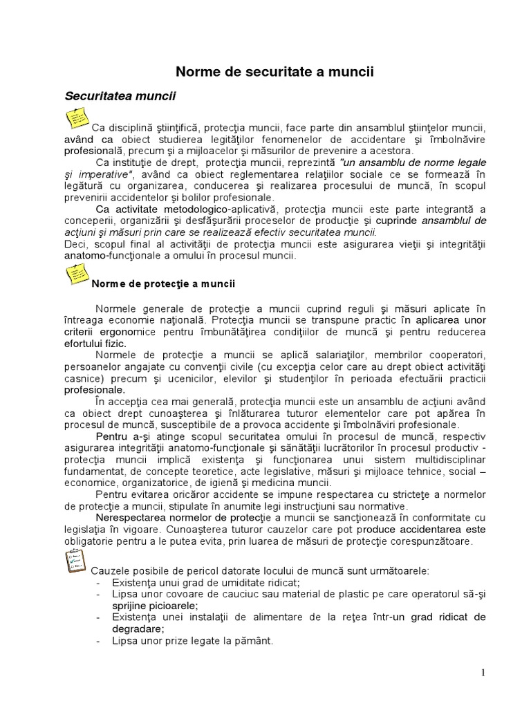 Norme de Securitate A Muncii | PDF