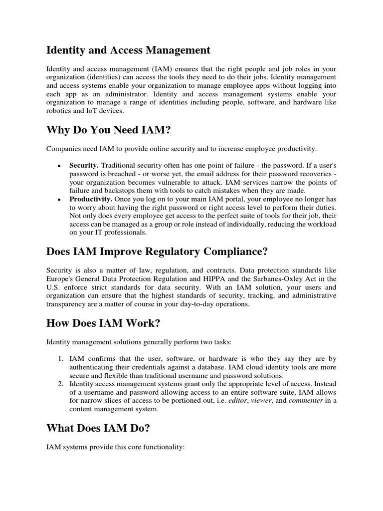 Identity and Access Management | PDF | Security | Computer Security