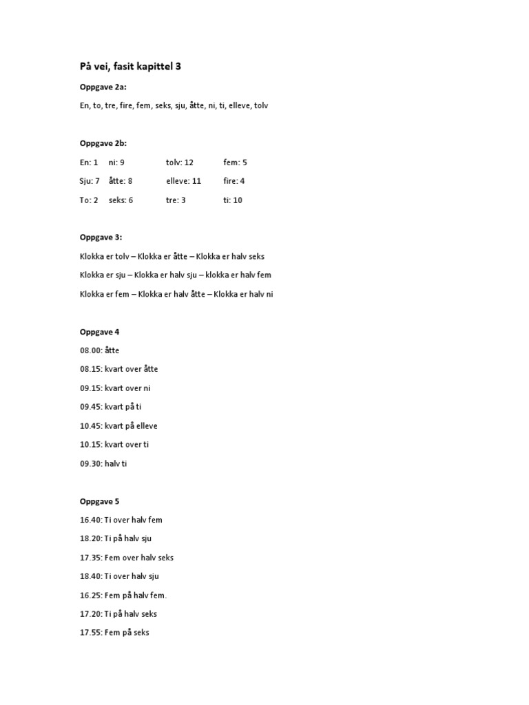 Fasit Kap 3 Pa Vei | PDF