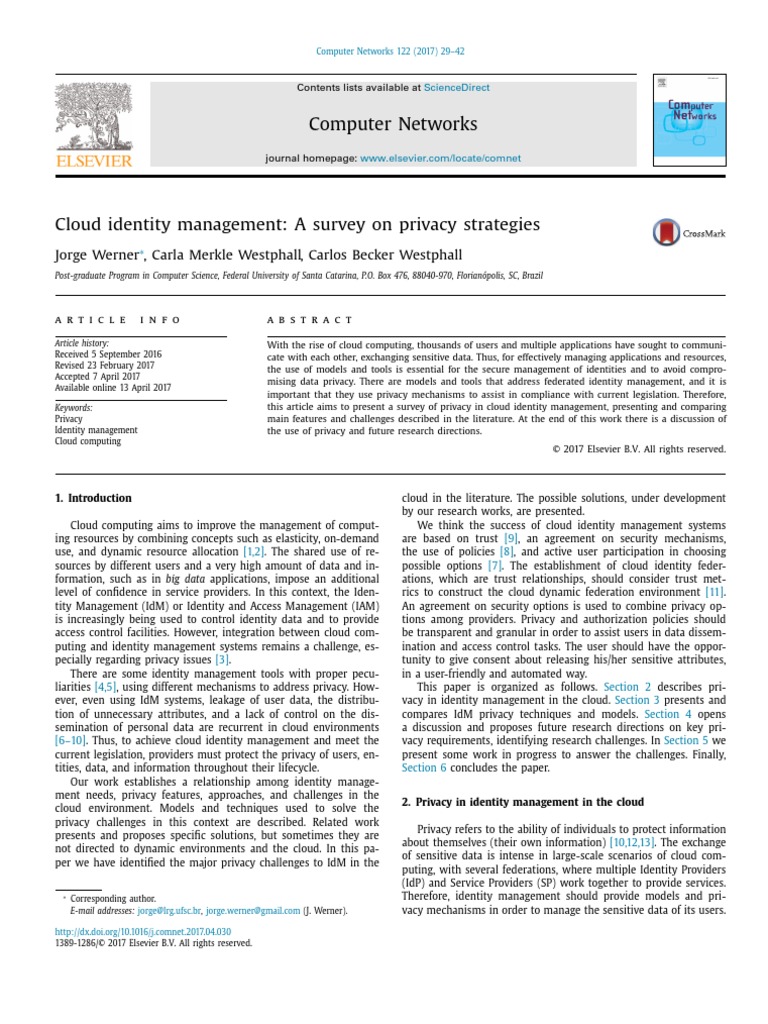 Article 10. Cloud Identity Management | PDF | Cloud Computing | Privacy