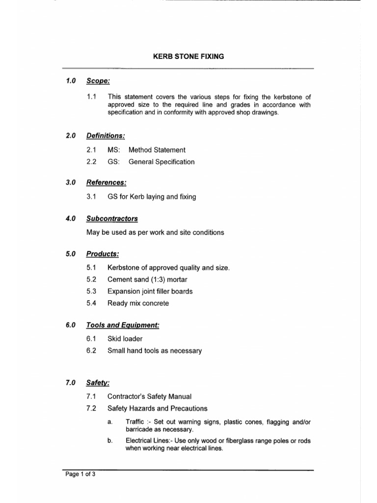 Kerbstone Fixing | PDF