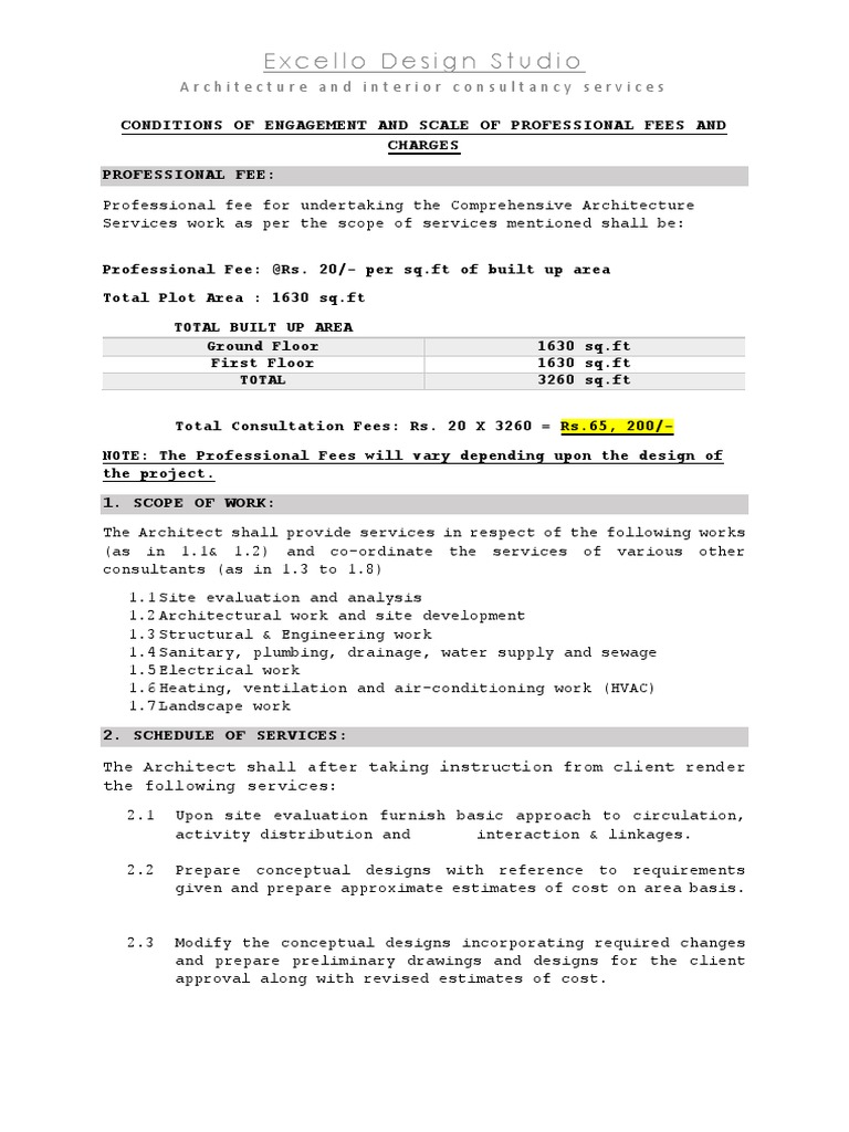 Conditions of Engagement and Scale of Professional Fees and Charges ...