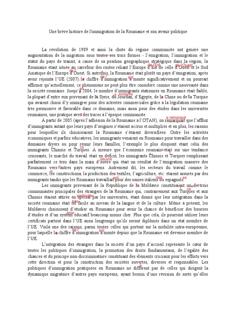Brève Histoire de Limmigration Diana | PDF | Roumanie | Immigration