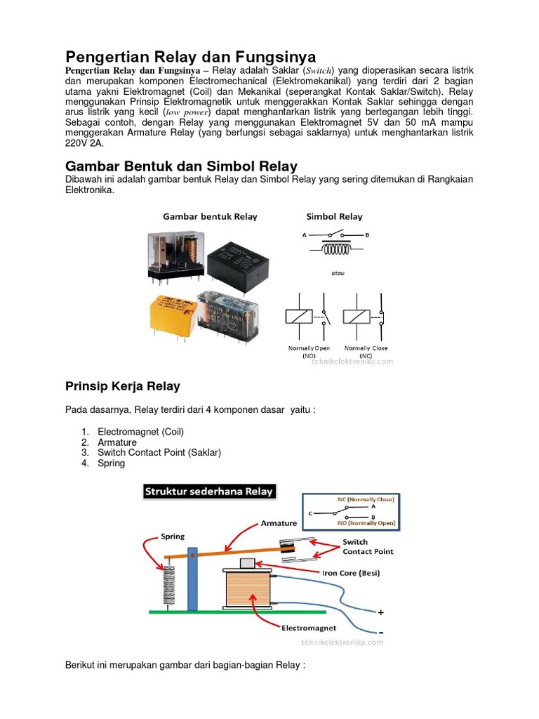 Pengertian Relay Dan Fungsinya | PDF Pengertian Relay Dan Fungsinya | PDF